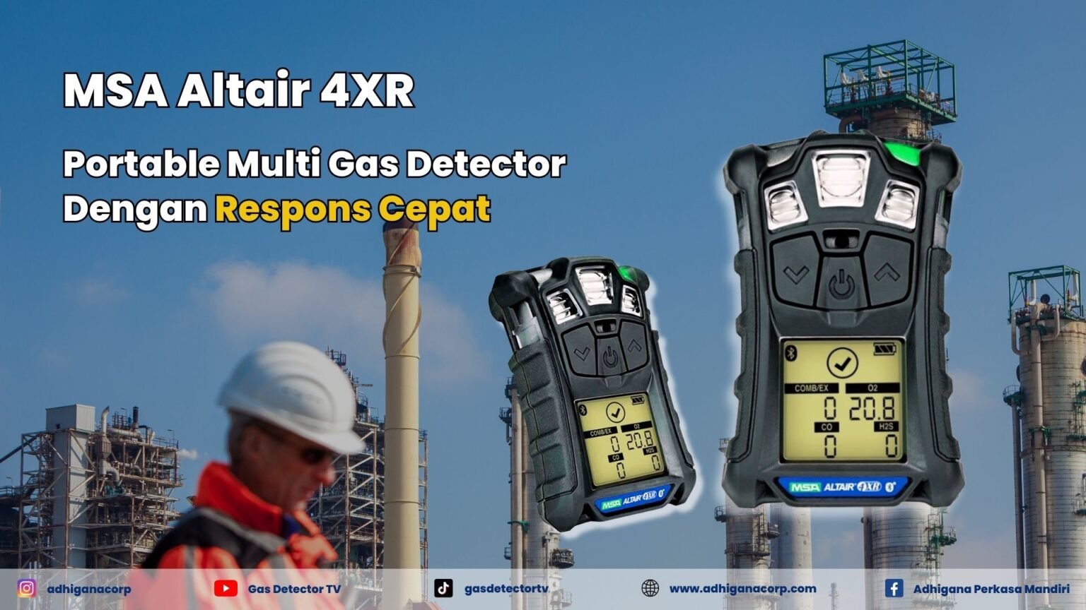 Portable Multi Gas Detector MSA Altair 4XR Dengan Respon Cepat